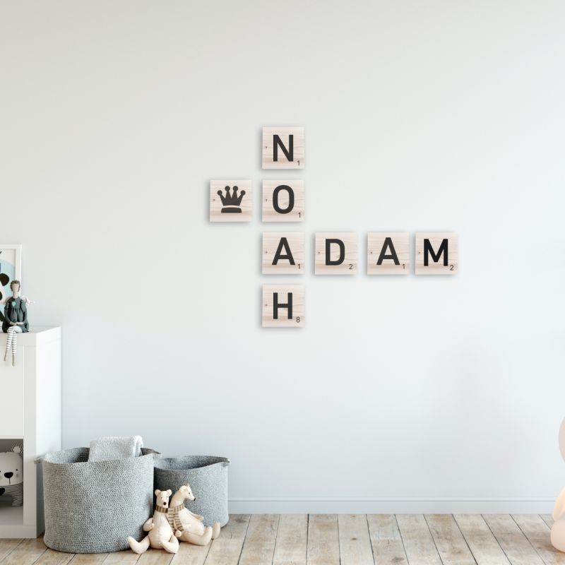 Letras scrabble de madera para la pared