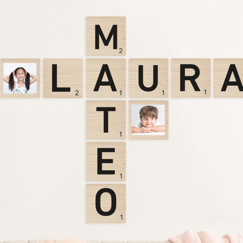 Letras scrabble de madera para la pared